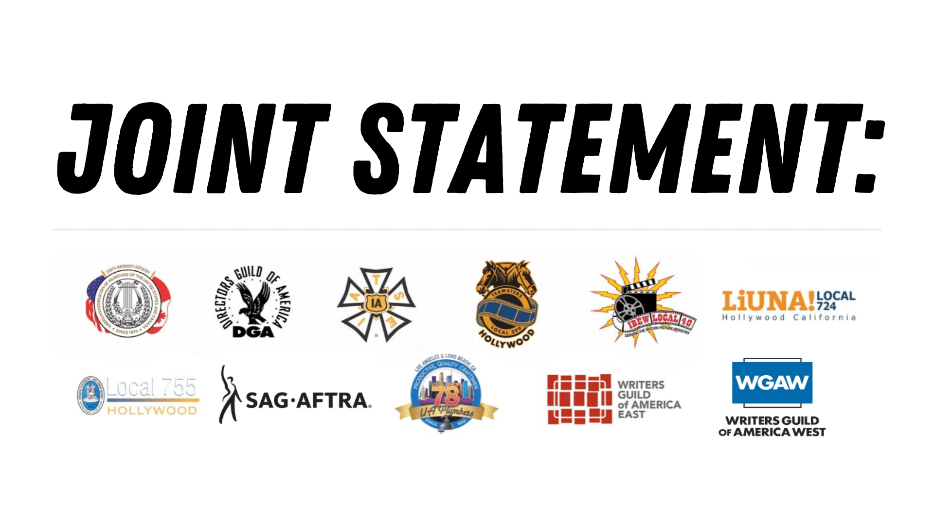 JOINT STATEMENT: Hollywood Unions, Guilds Stand With Animation Ahead of ...